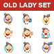 Old Lady Stickers, Vectors | GraphicRiver