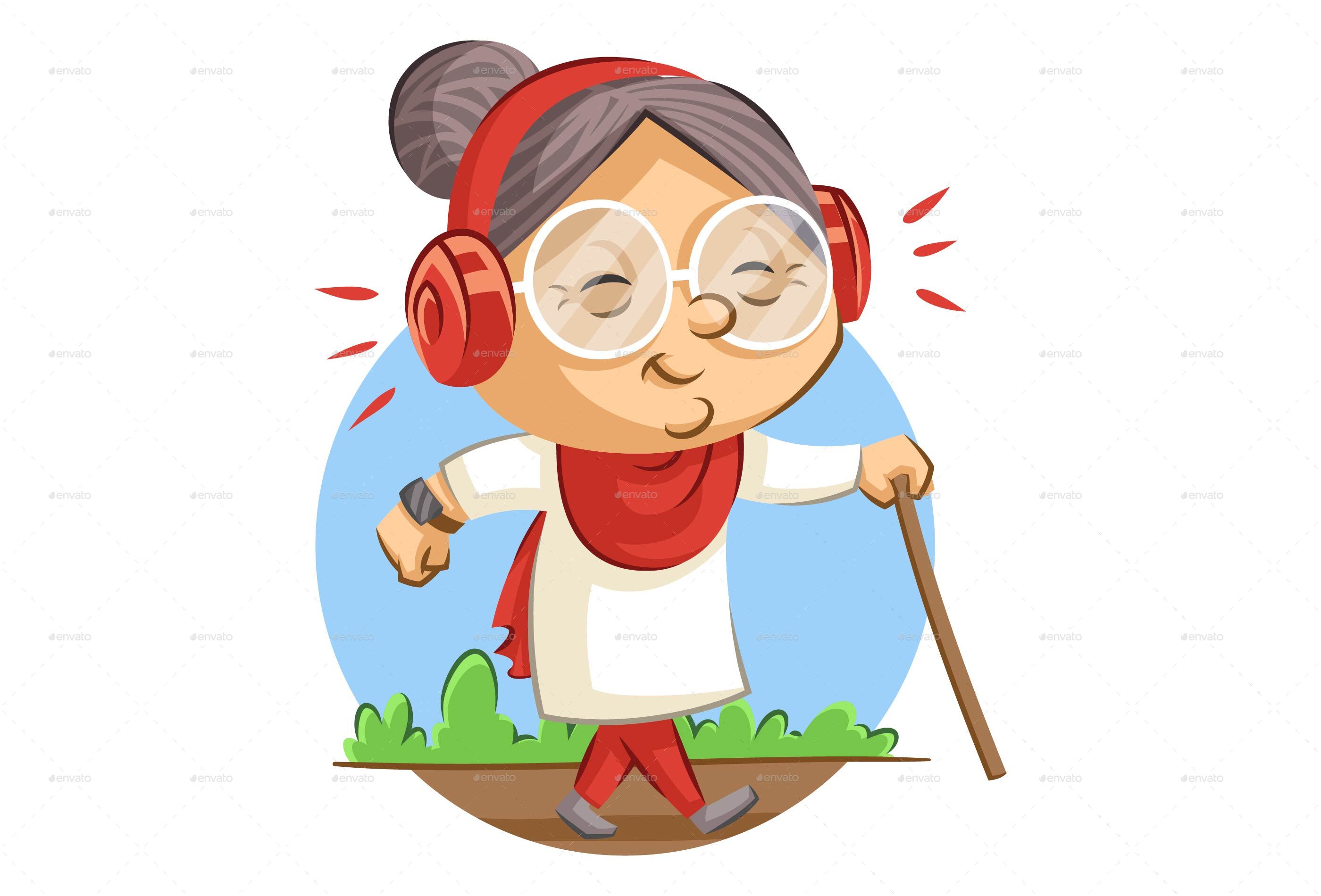 Old Lady Stickers, Vectors | GraphicRiver