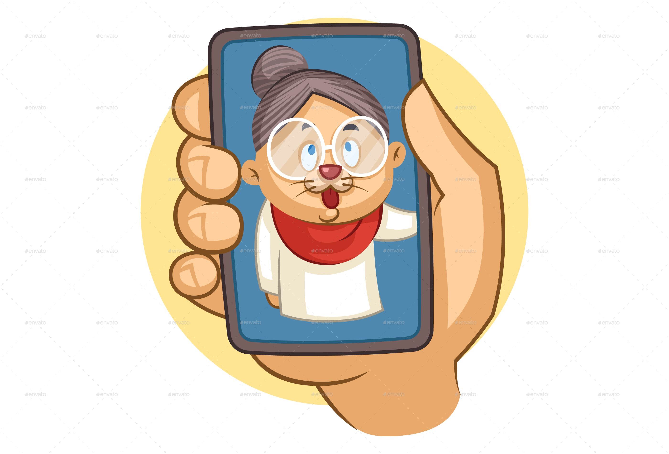 Old Lady Stickers, Vectors | GraphicRiver