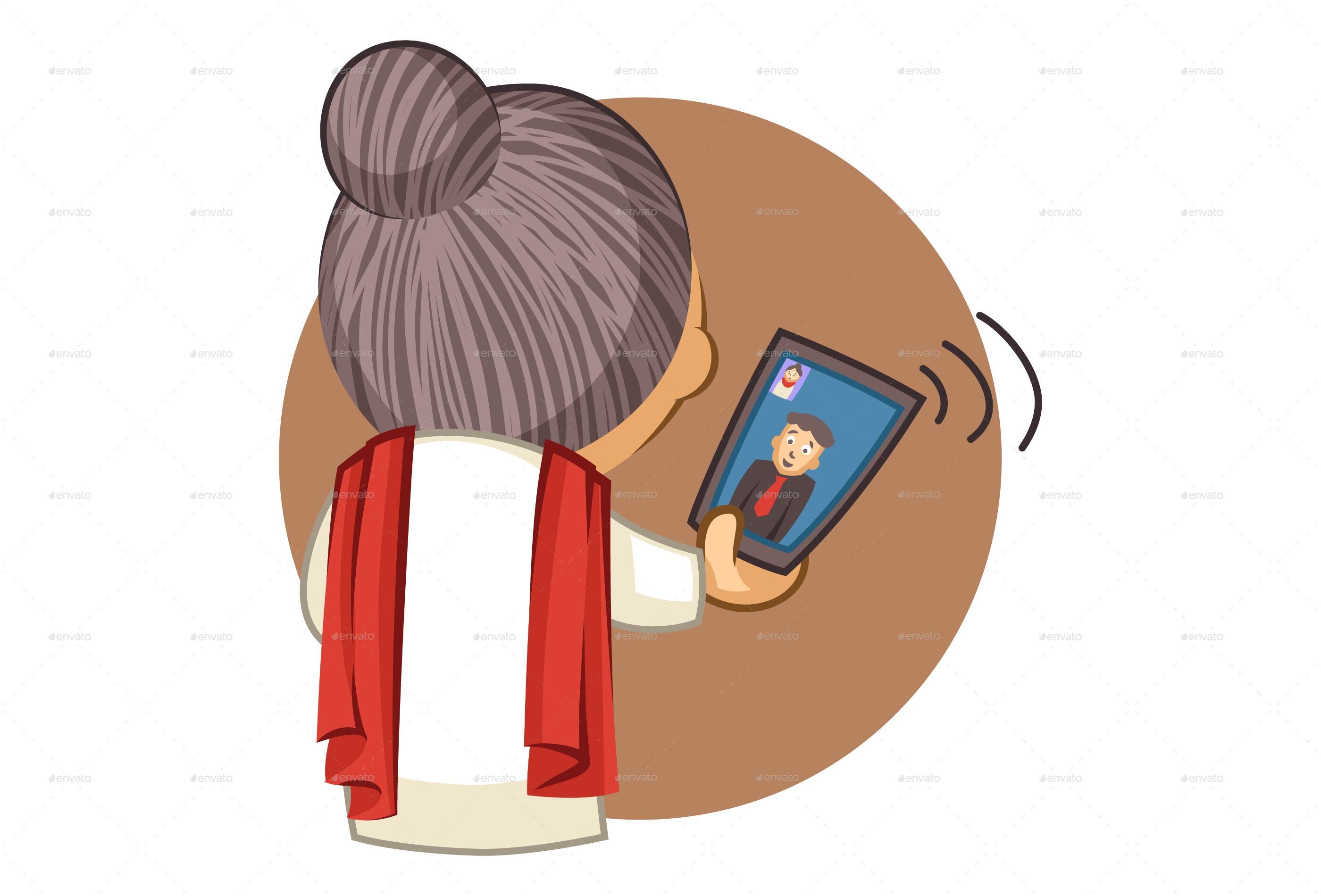 Old Lady Stickers, Vectors | GraphicRiver