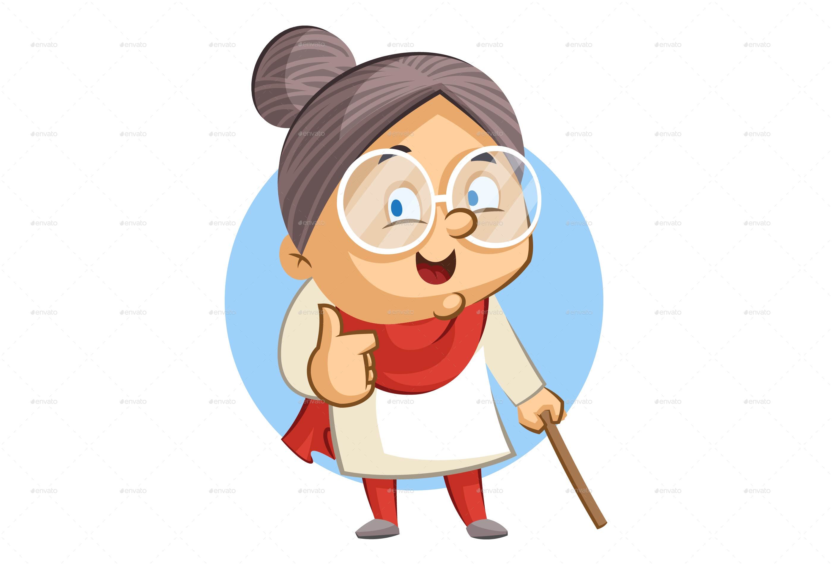 Old Lady Stickers, Vectors | GraphicRiver