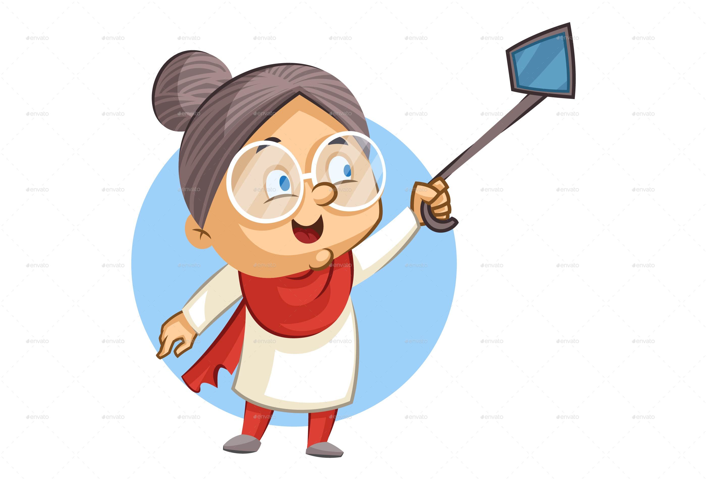 Old Lady Stickers, Vectors | GraphicRiver