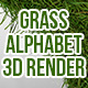 3D Grass Alphabet, Graphics | GraphicRiver