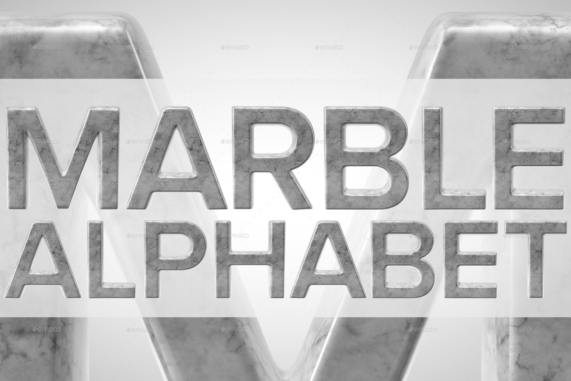 3D Render Set of a Marble Alphabet, Graphics | GraphicRiver