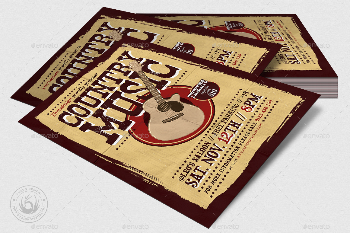 Country Music Flyer Template V3, Print Templates | GraphicRiver