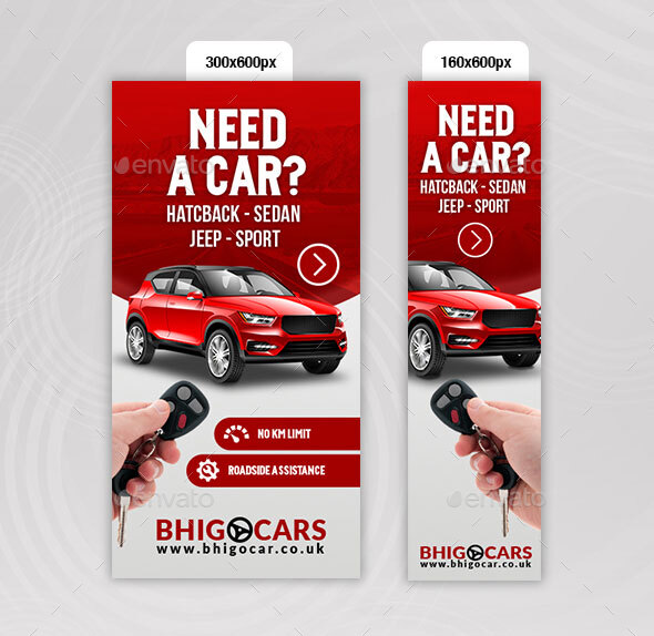 Car Rental Banner, Web Elements | GraphicRiver