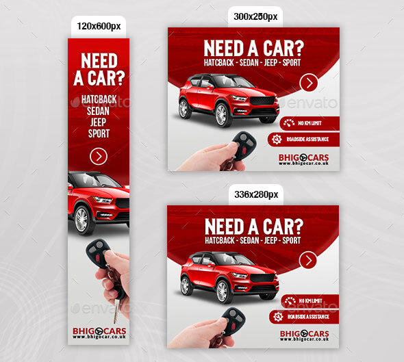 Car Rental Banner, Web Elements | GraphicRiver