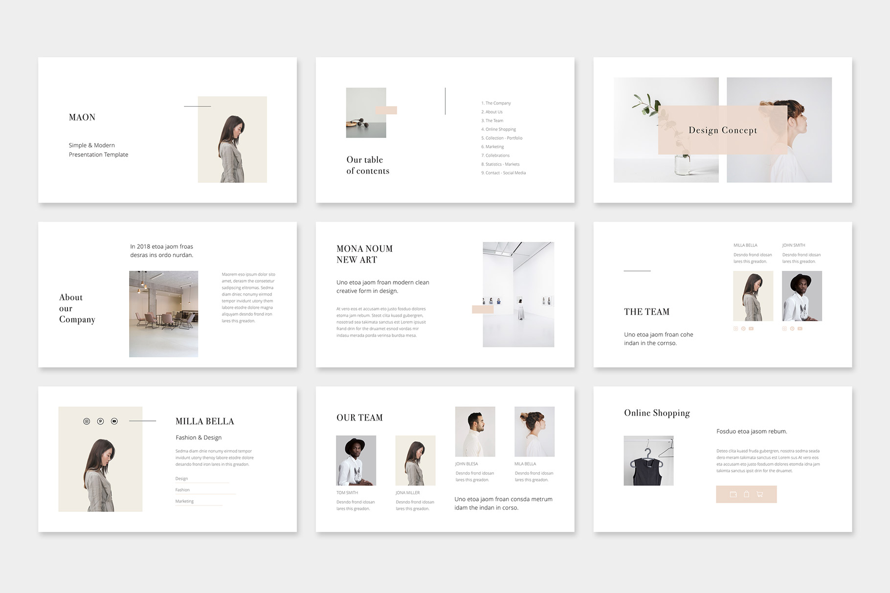 MAON - Modern & Simple Powerpoint Presentation Template, Presentation ...
