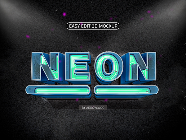 3D Neon Text Mockup, Add-ons | GraphicRiver