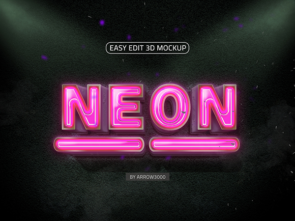 3D Neon Text Mockup, Add-ons | GraphicRiver