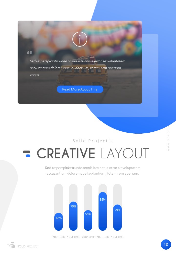 Solid Project Creative Portrait PowerPoint Template, Presentation Templates
