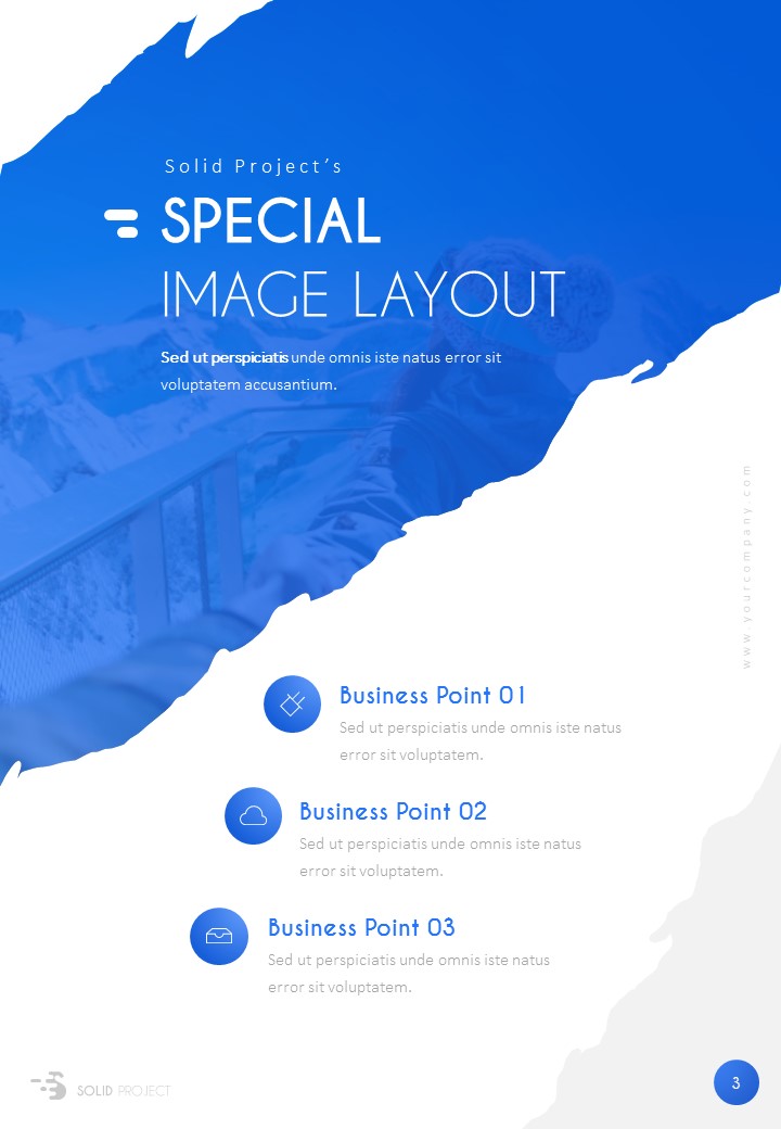 Solid Project Creative Portrait PowerPoint Template, Presentation Templates