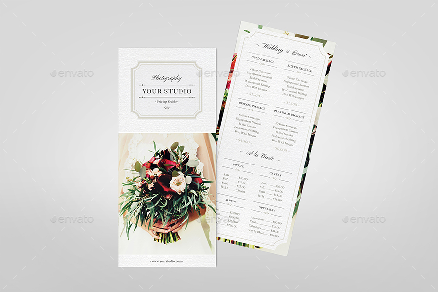 Photography Pricing Guide - Rack Card Template, Print Templates ...