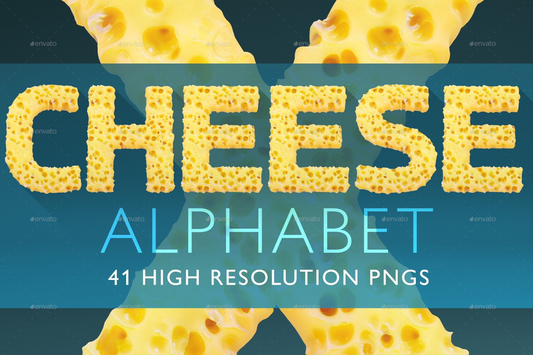 Cheese Alphabet 3D Render Set, Graphics | GraphicRiver
