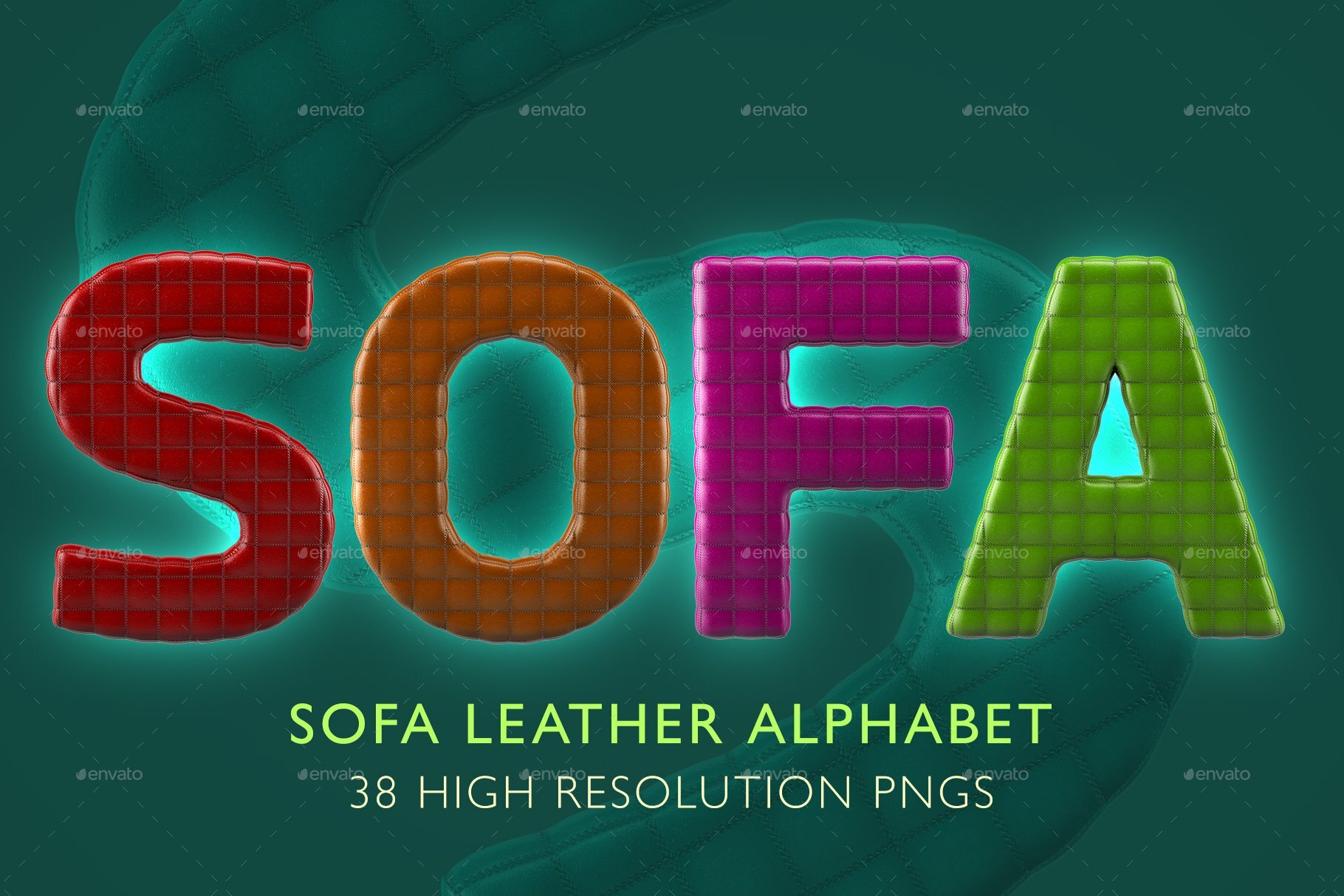 Sofa Leather Alphabet, Graphics | GraphicRiver