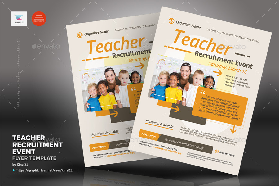 Teacher Recruitment Event Flyer Templates, Print Templates | GraphicRiver