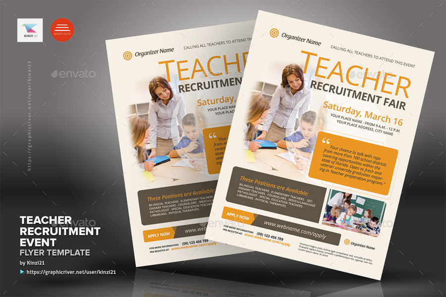 Teacher Recruitment Event Flyer Templates, Print Templates | GraphicRiver