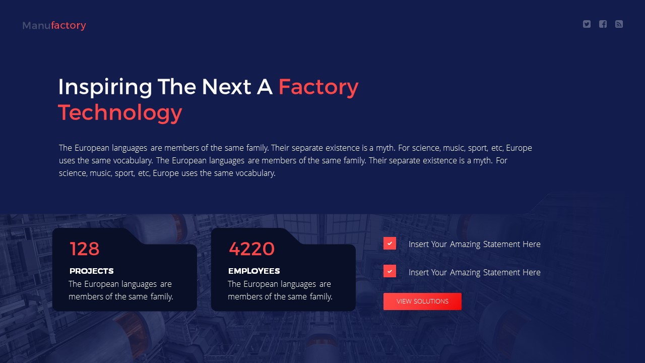 Manufactory Industry PowerPoint Template, Presentation Templates ...