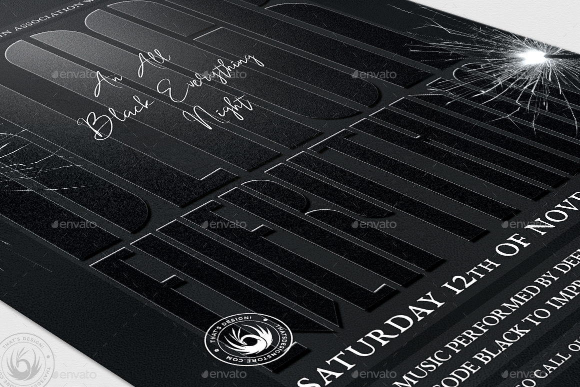 Black Party Flyer Template V5 by lou606 | GraphicRiver
