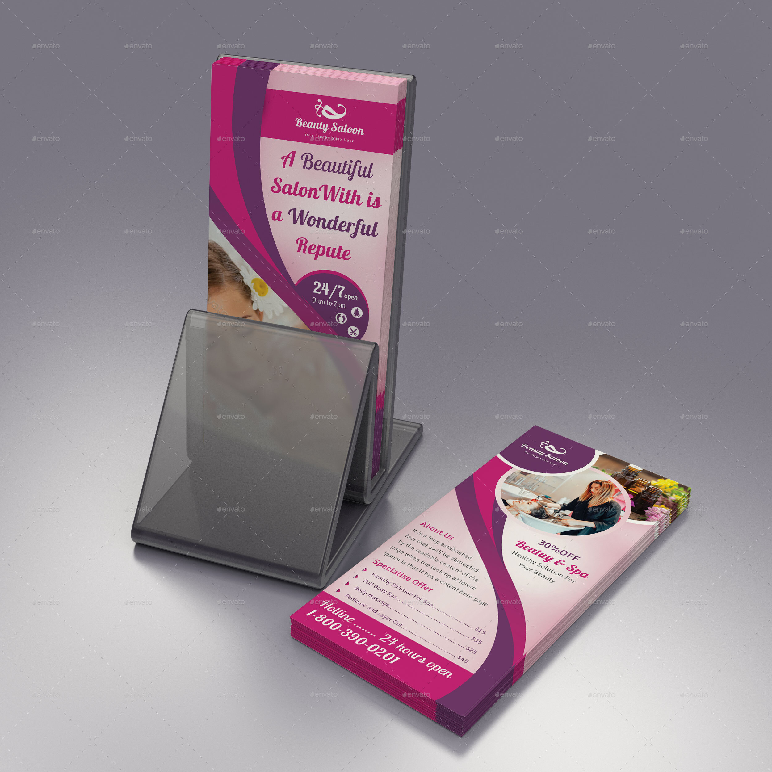 Spa Beauty Salon Rack Card DL Flyer Design, Print Templates | GraphicRiver