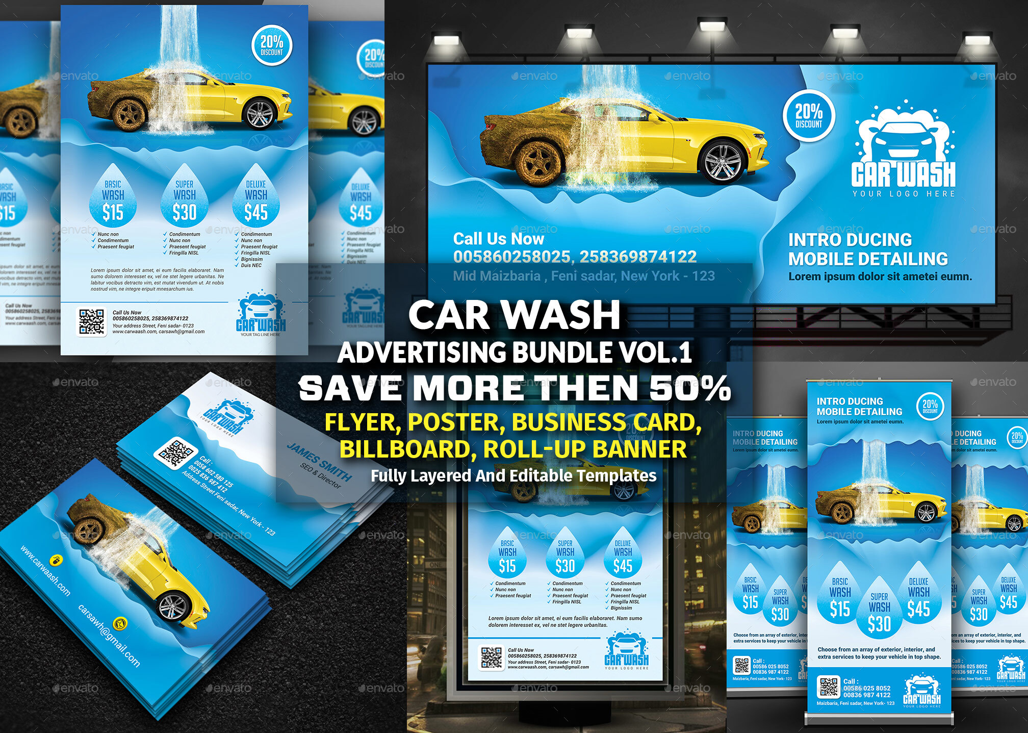 Car Wash Advertising Bundle Vol.1, Print Templates | GraphicRiver
