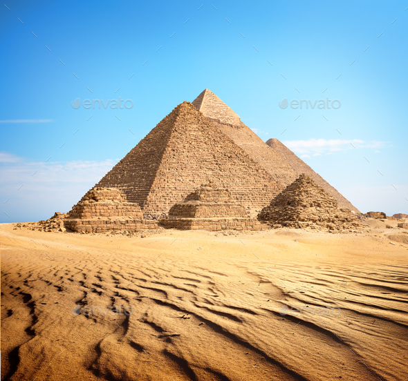 Pyramids and desert Stock Photo by Givaga | PhotoDune