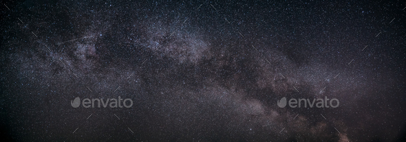 Real Night Sky Stars With Milky Way Galaxy. Natural Starry Sky B Stock ...