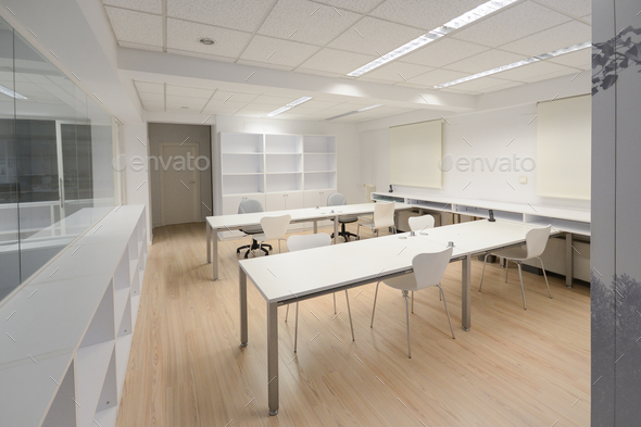 Modern office with white furniture Stock Photo by javi_indy | PhotoDune