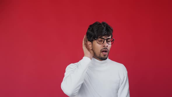 Hearing Loss Deafness Disorder Guy Eavesdropping, Stock Footage | VideoHive