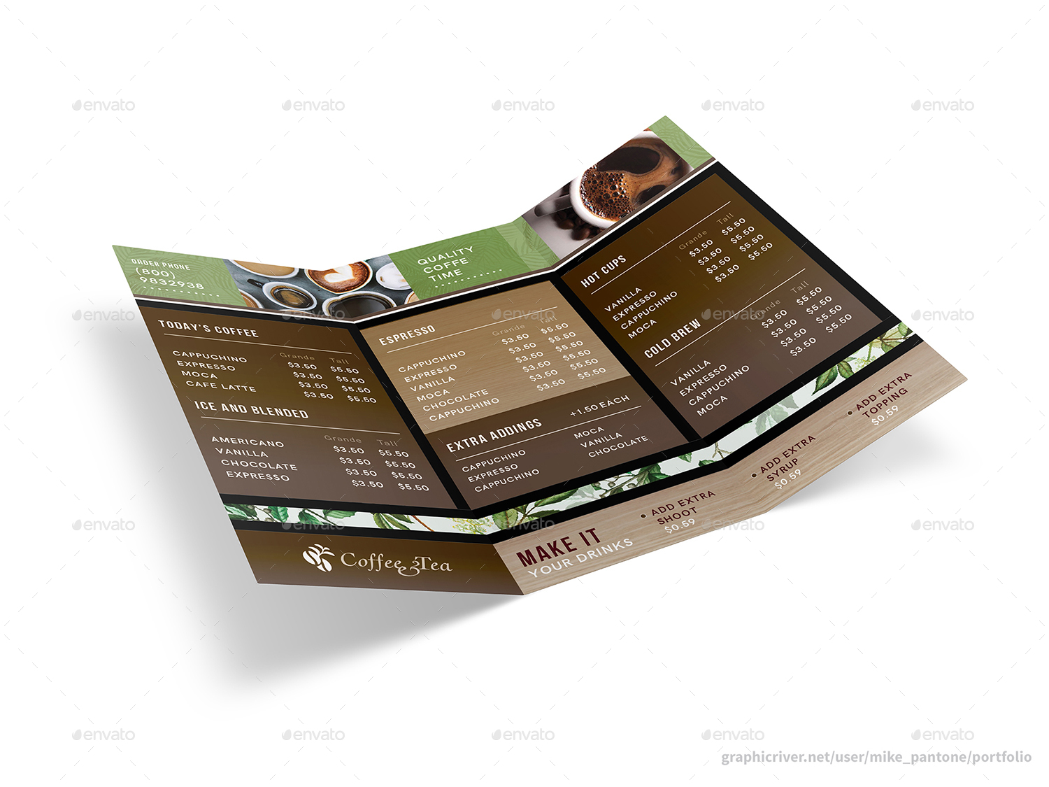 Cafe Trifold Menu 3, Print Templates | GraphicRiver