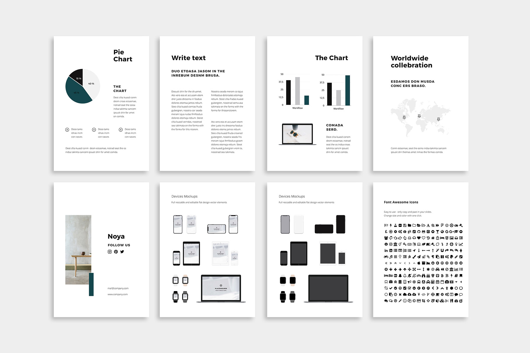 NOYA - Vertical Powerpoint Presentation Template, Presentation Templates