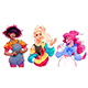 Three Isolated Cartoon Girls, Vectors | GraphicRiver