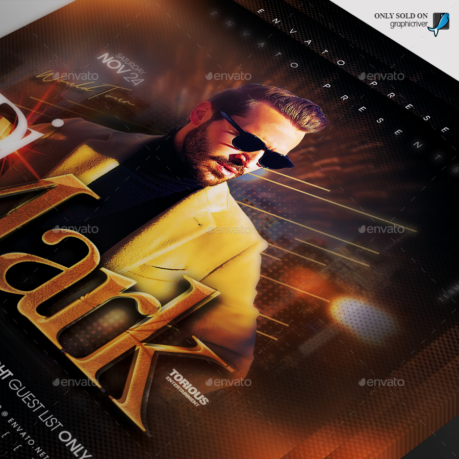 Dj Tour Flyer Template, Print Templates | GraphicRiver