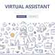 Virtual Assistant Doodle Concept, Vectors | GraphicRiver