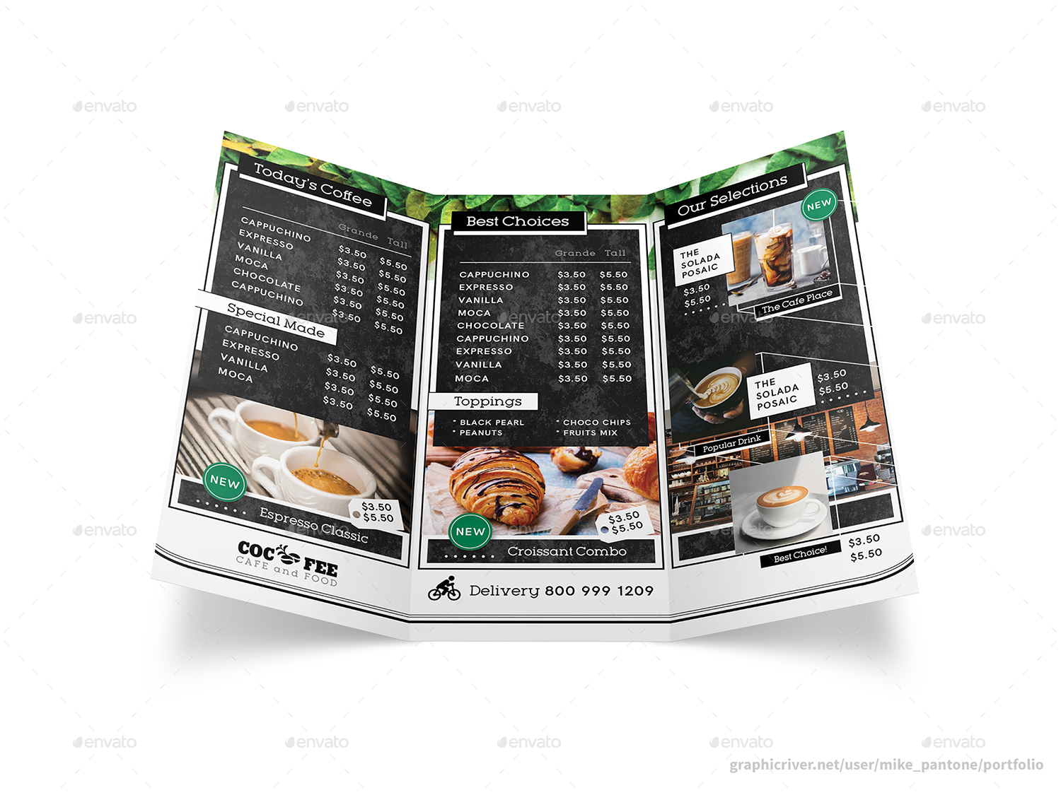 Cafe Trifold Menu 4, Print Templates | GraphicRiver
