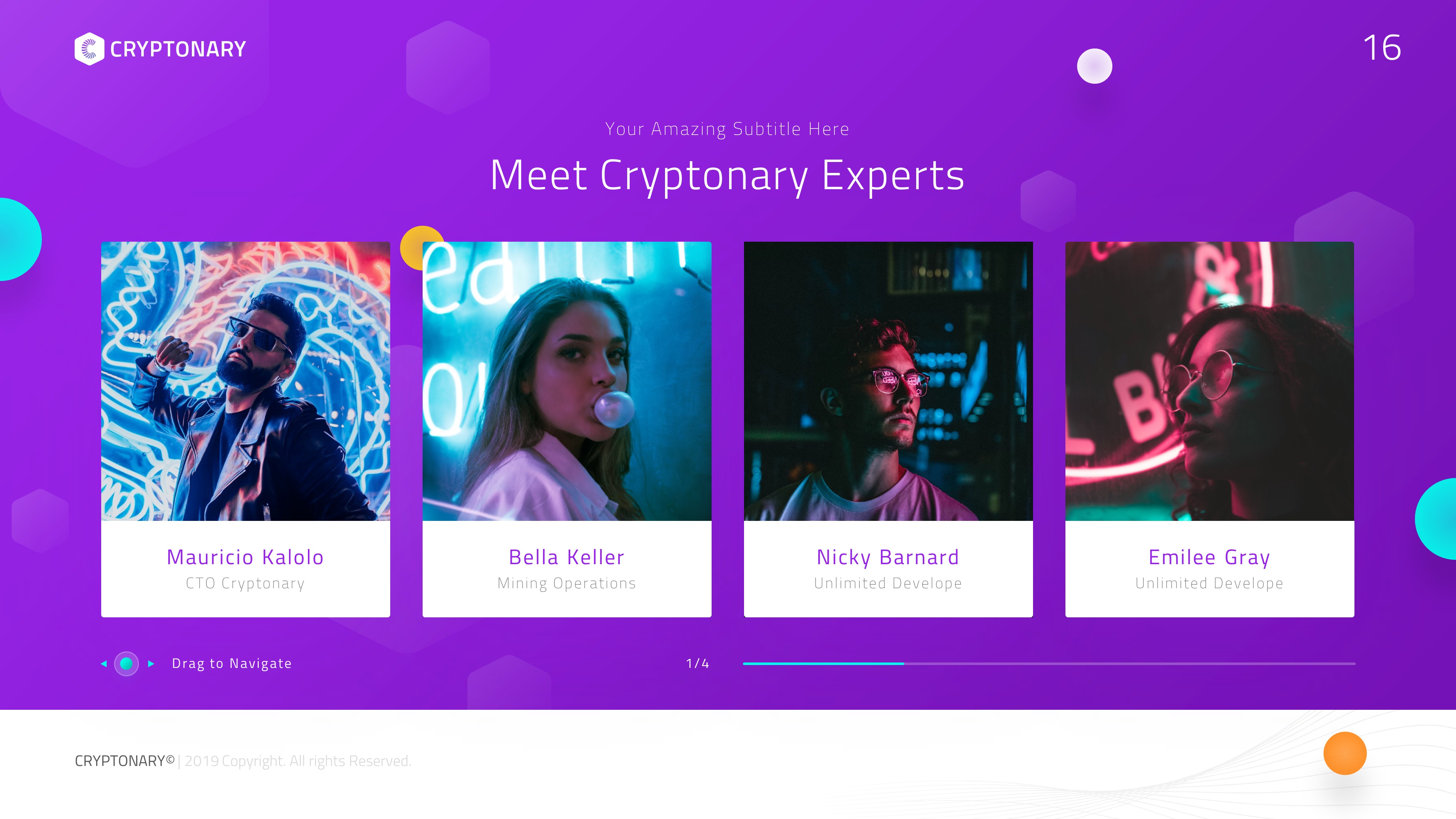 Cryptonary Cryptocurrency PowerPoint Template, Presentation Templates