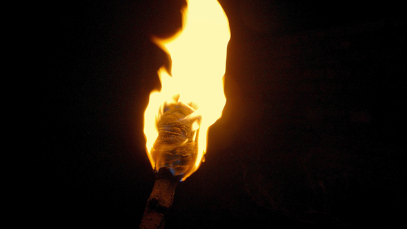 Burning Torch Is Held Up Then Goes Off, Stock Footage | VideoHive