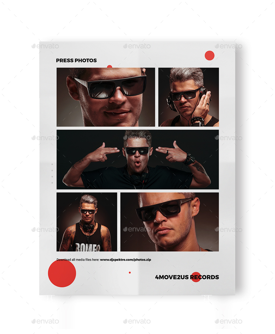 Spektre - DJ Press Kit / DJ Resume / DJ Rider PSD Template, Print Templates