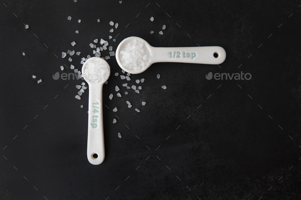 Salt Crystals in Measuring Spoons Stock Photo by charlotteLake | PhotoDune