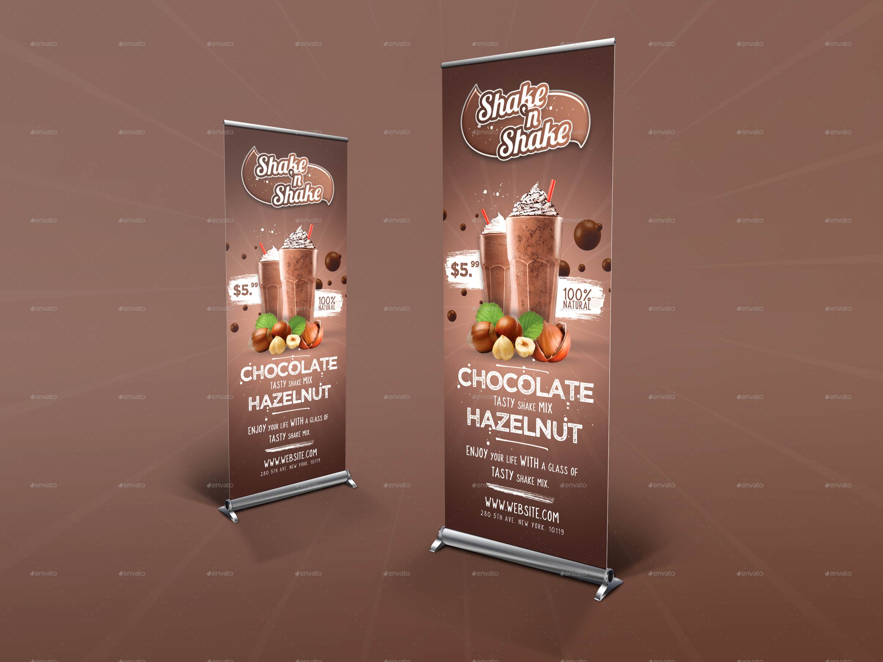 Chocolate Shake Roll-Up Template, Print Templates | GraphicRiver