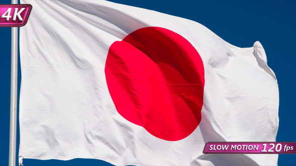 State Flag Of Japan, Stock Footage | VideoHive