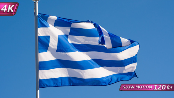 State Flag Of Greece, Stock Footage | VideoHive
