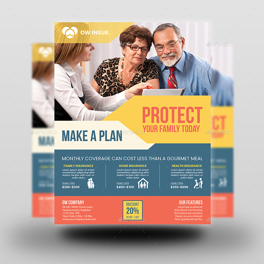 Insurance Flyer Template Vol.2, Print Templates | GraphicRiver