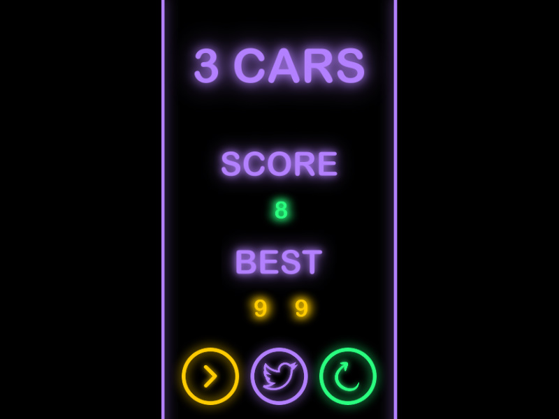 3 Cars - Html5 Mobile Game - Neon Games by NubiaStudio | CodeCanyon