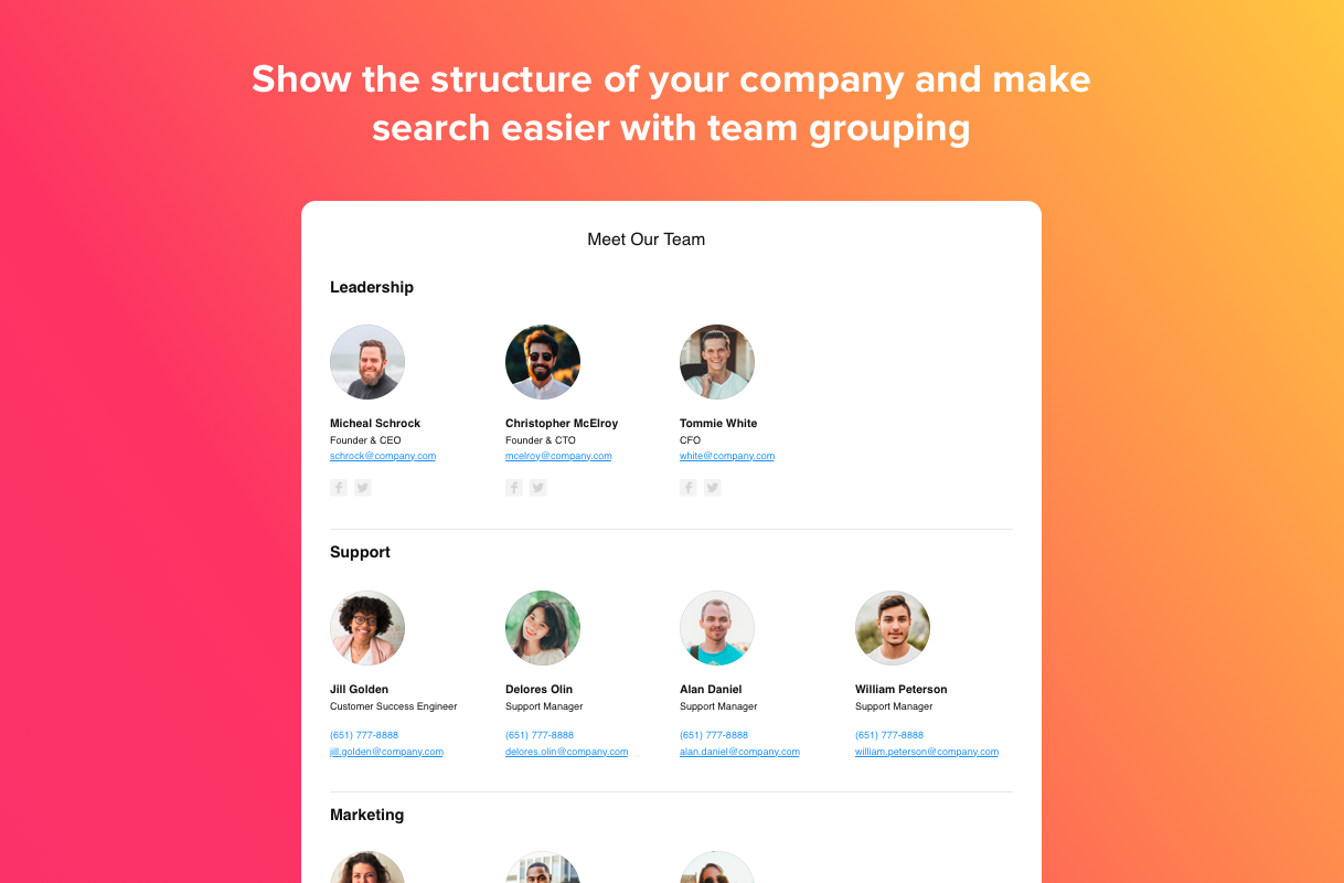 Team Showcase - WordPress plugin by Elfsight | CodeCanyon