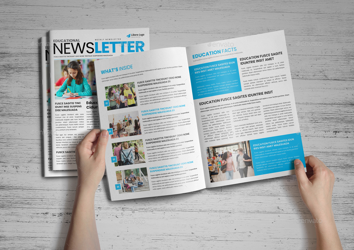 Education Newsletter Template, Print Templates | GraphicRiver