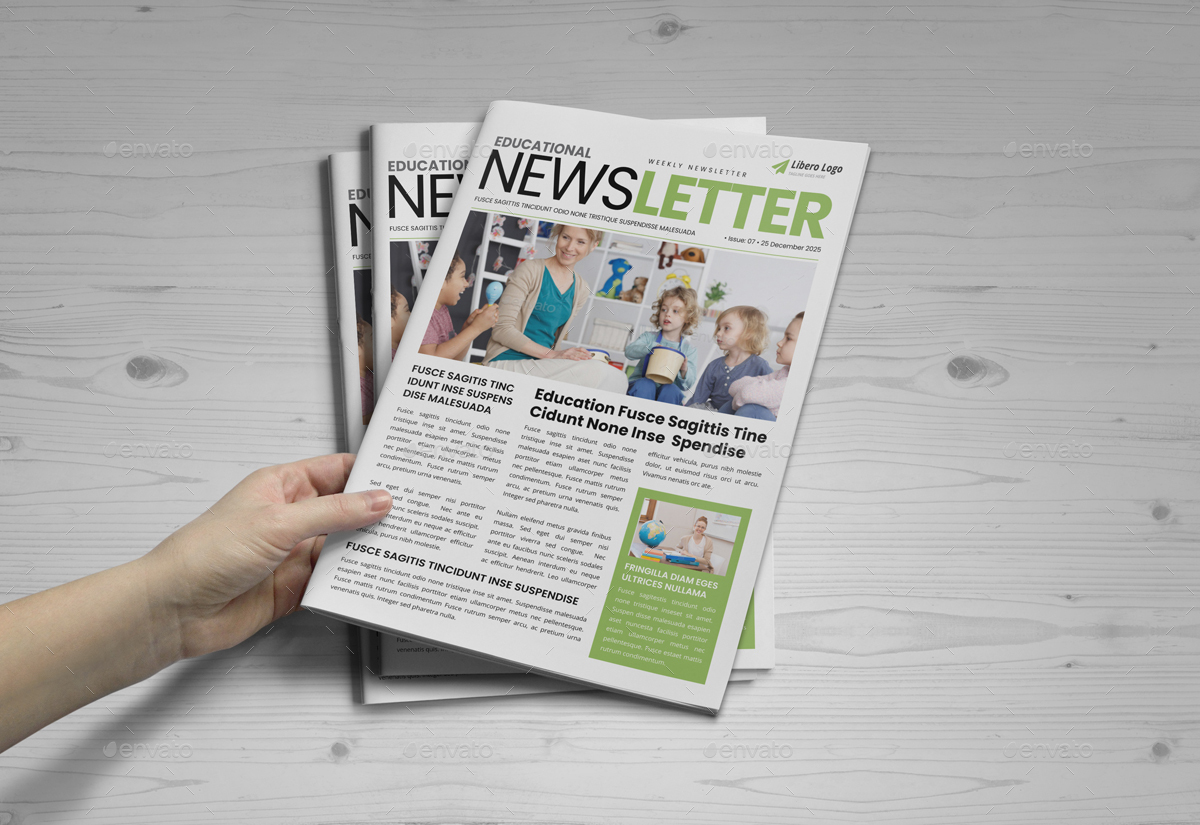 Education Newsletter Template, Print Templates | GraphicRiver