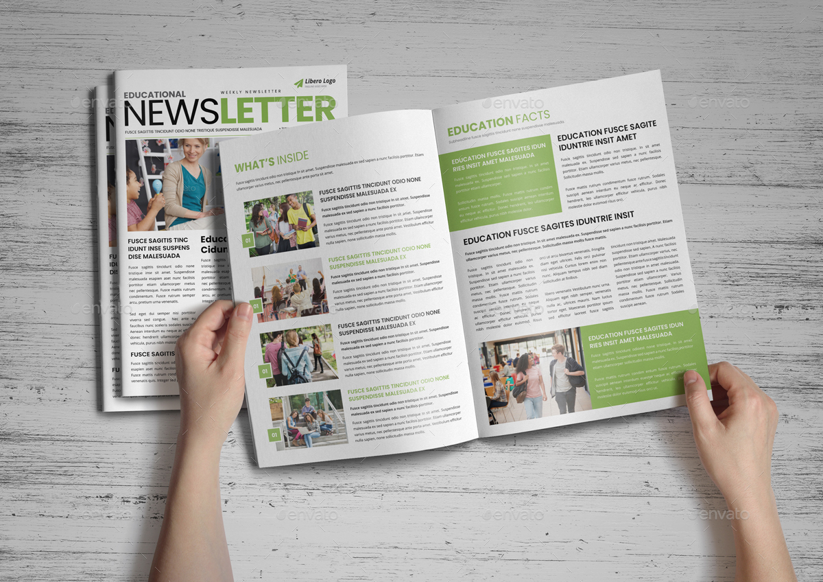 Education Newsletter Template, Print Templates | GraphicRiver