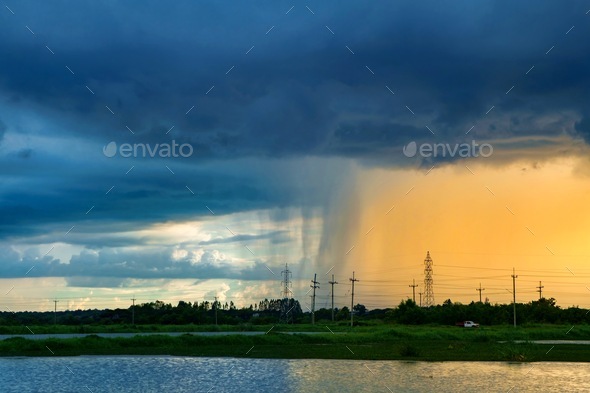 Different colors of the sky on a rainy day Stock Photo by Studio_OMG