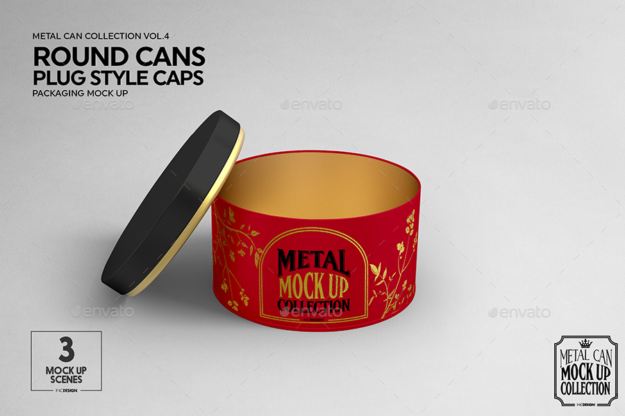 Round Cans Plug Metal Cap Mockup, Graphics | GraphicRiver